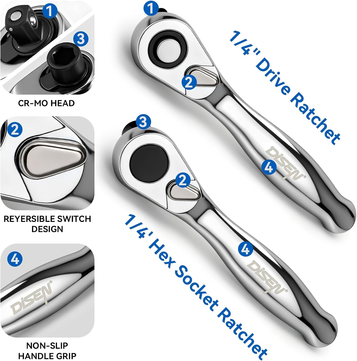 TYHREF-15PC Mini Ratchet Wrench Set, 1/4" Drive Ratchet Handle Wrench ...