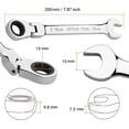 TYHREF-15mm Flexible Ratcheting Wrench, Industrial Grade Cr-V Steel, 12 ...