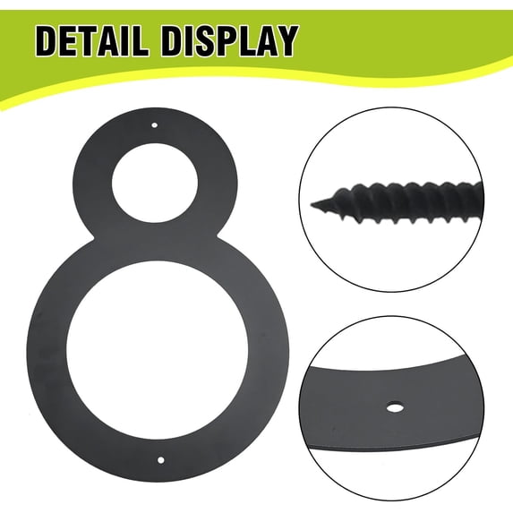 TYHREF-16 Inch Modern House Numbers for Outside Black with Nail Kit ...