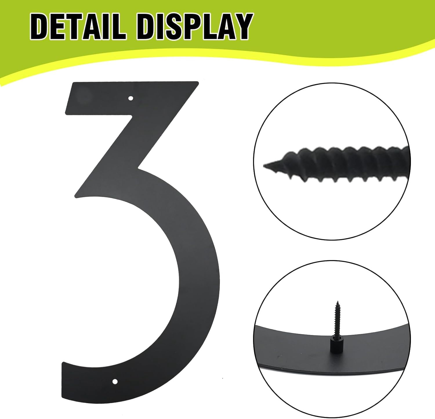 TYHREF-16 Inch Modern House Numbers for Outside Black with Nail Kit ...