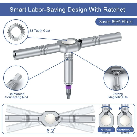 TYHREF-24 in 1 Magnetic Screwdriver Set, DIY Ratchet Screwdriver Set ...