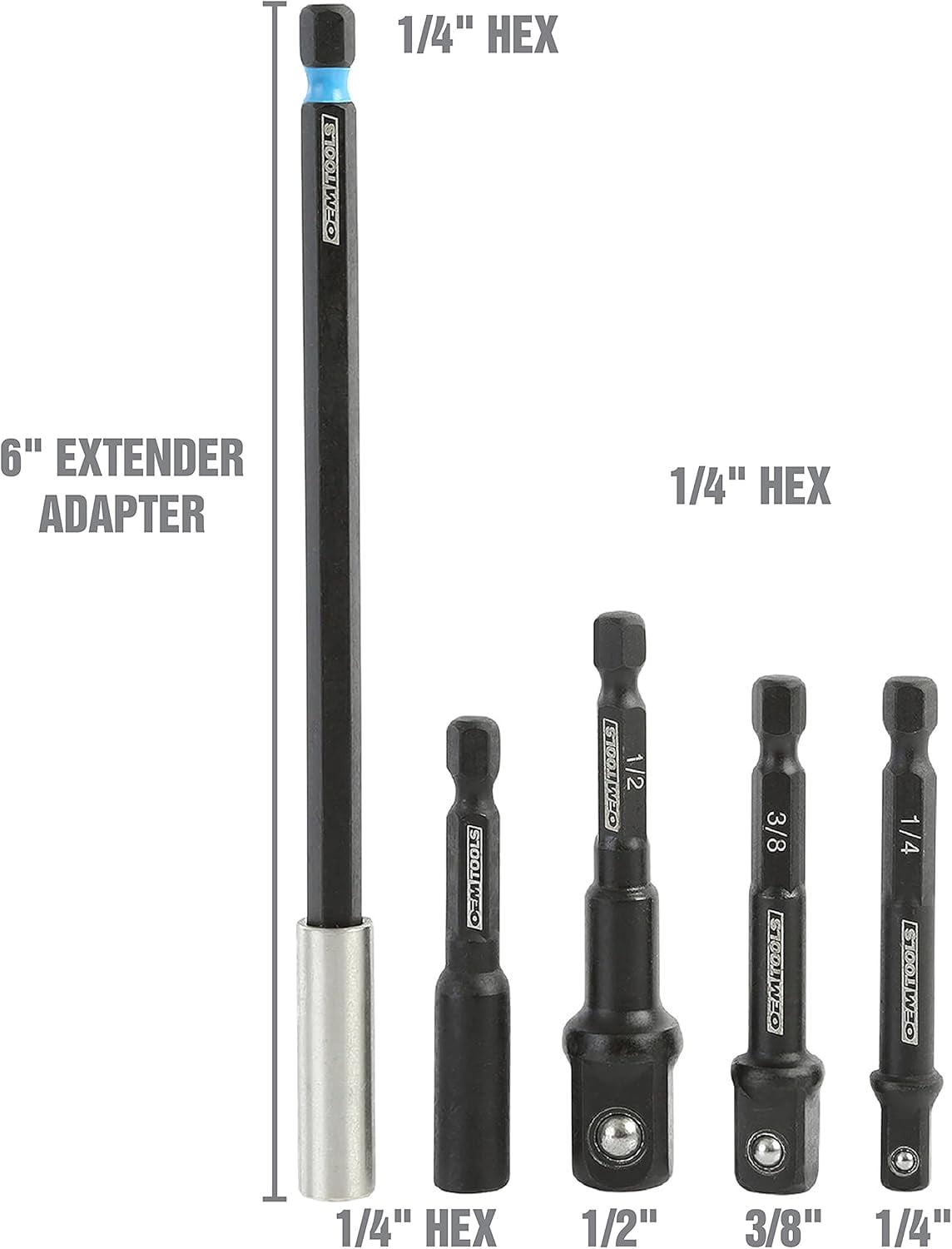 TYHREF-26525 5 Piece Impact Driver Bit Set, Hex Bit Socket Set, Impact ...