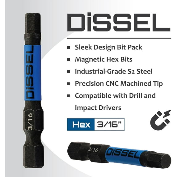 TYHREF-3/16 Hex Bit Set - SAE Magnetic 3/16 Allen Wrench, Durable S2 ...