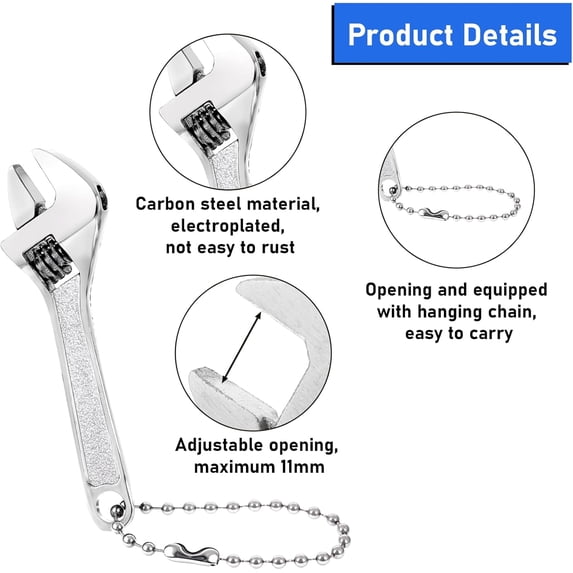 TYHREF-3 Pcs 2.5'' Adjustable Spanner Mini Nut Wrench, Tiny Wrench ...