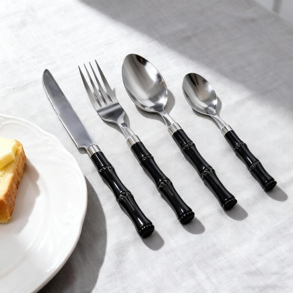 TYHREF-32 Piece Stainless Steel Flatware Utensils, Silverware Set for 4 ...