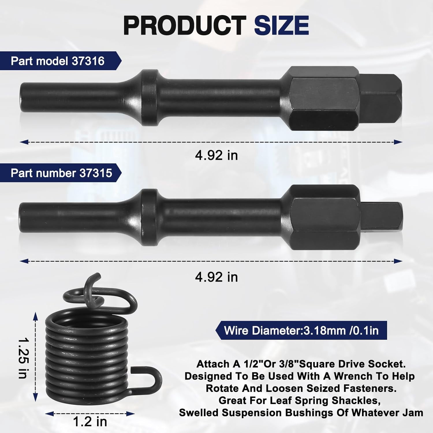 TYHREF-32029 Pneumatic Bolt Breaker Set with Air Hammer Spring - 3/8 ...