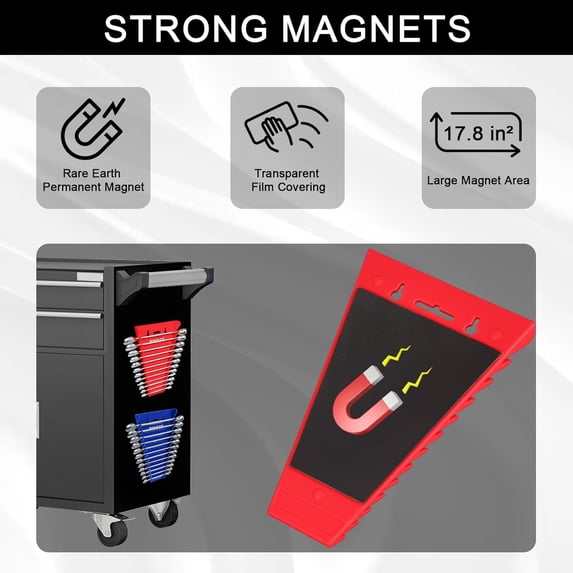 TYHREF-4-Piece Magnetic Wrench Organizer, 48-Slot Wrench Rack Tool ...