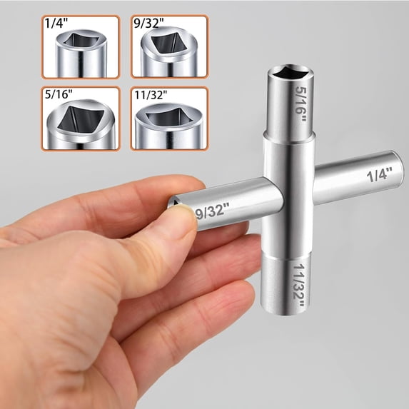 TYHREF-4 Way Sillcock Key Set 1/4", 9/32", 5/16", 11/32 Utilities Key ...