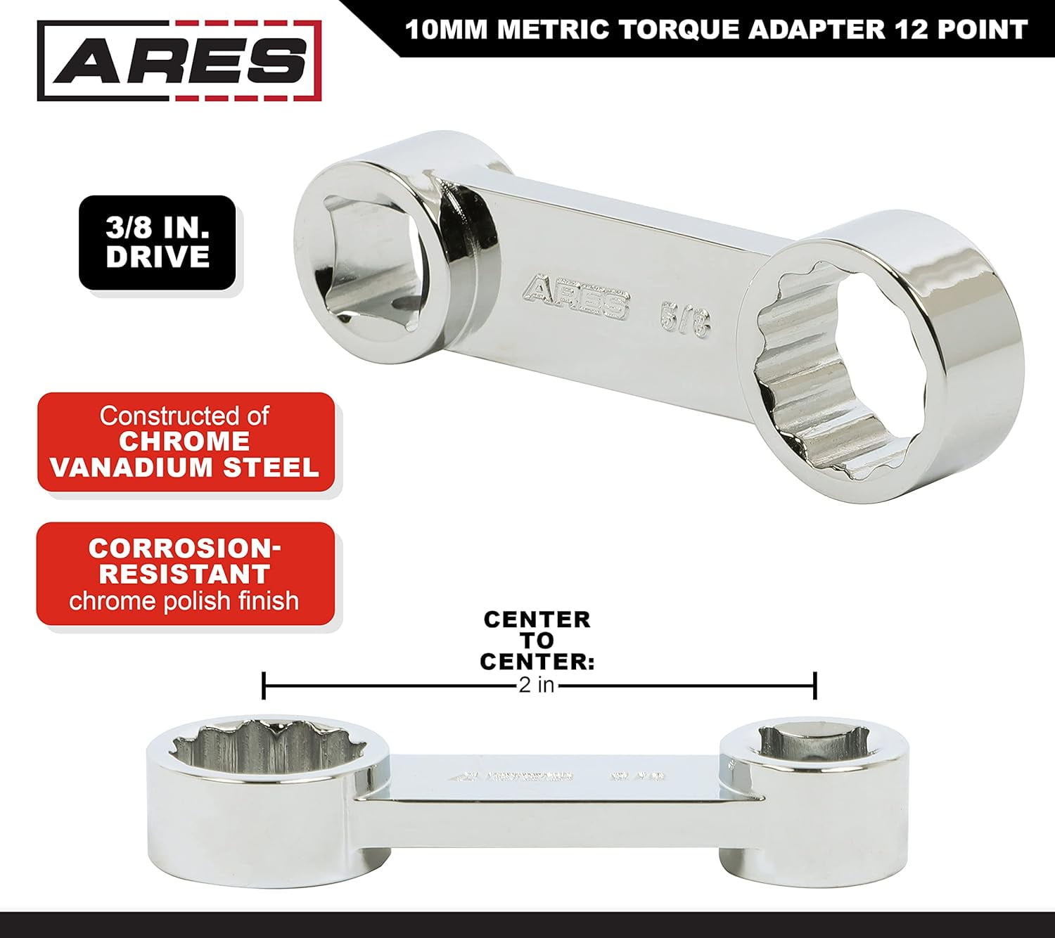 TYHREF-43025 – 10mm 12-Point Box End Torque Adapter Extension – 3/8 ...