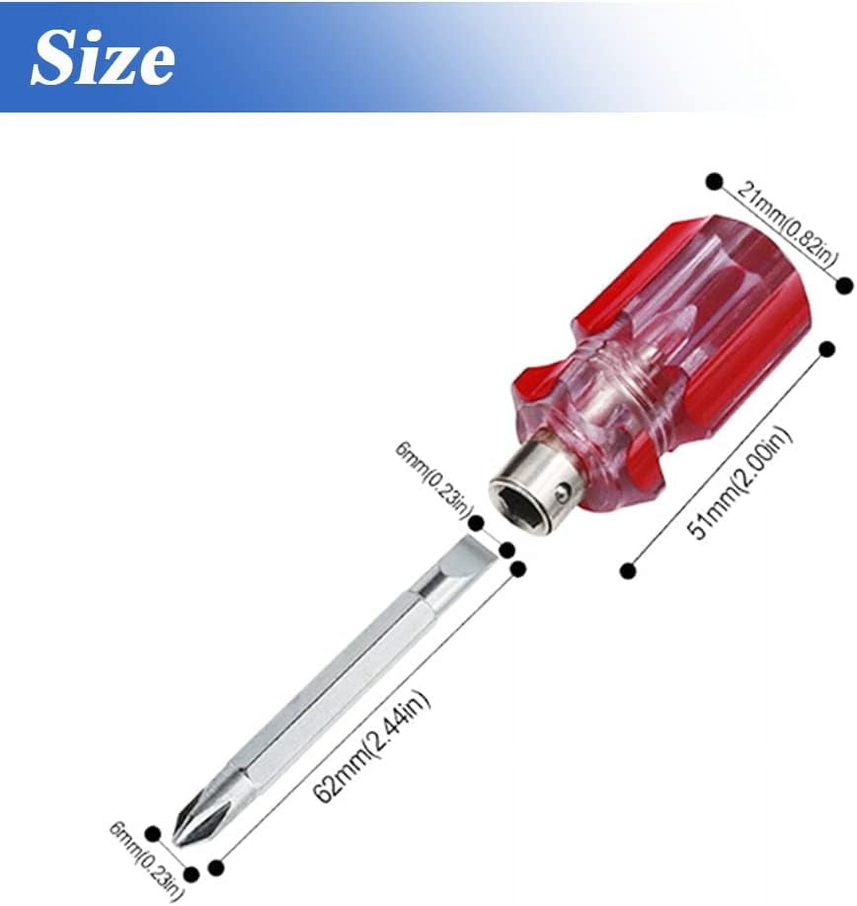 TYHREF-5 Pcs Stubby Magnetic Screwdriver with Phillips Head and Flat ...