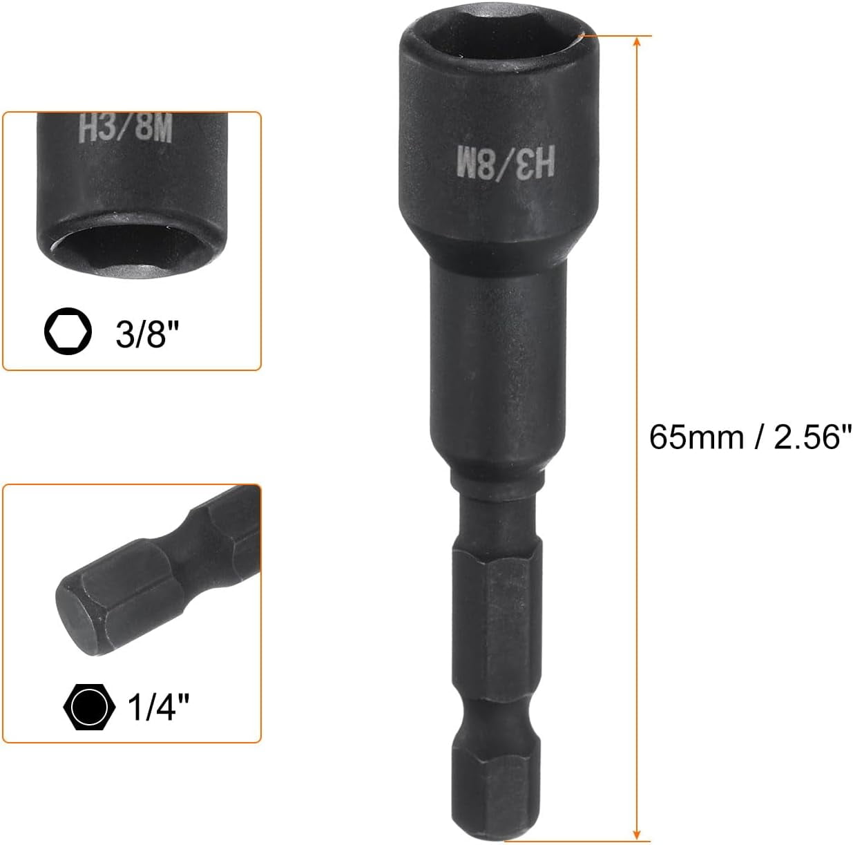 TYHREF-5Pcs Magnetic Nut Driver 3/8" x 1/4" Quick Change Hex Shank ...