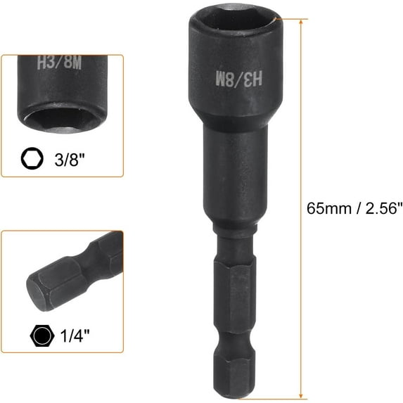 TYHREF-5Pcs Magnetic Nut Driver 3/8" x 1/4" Quick Change Hex Shank ...