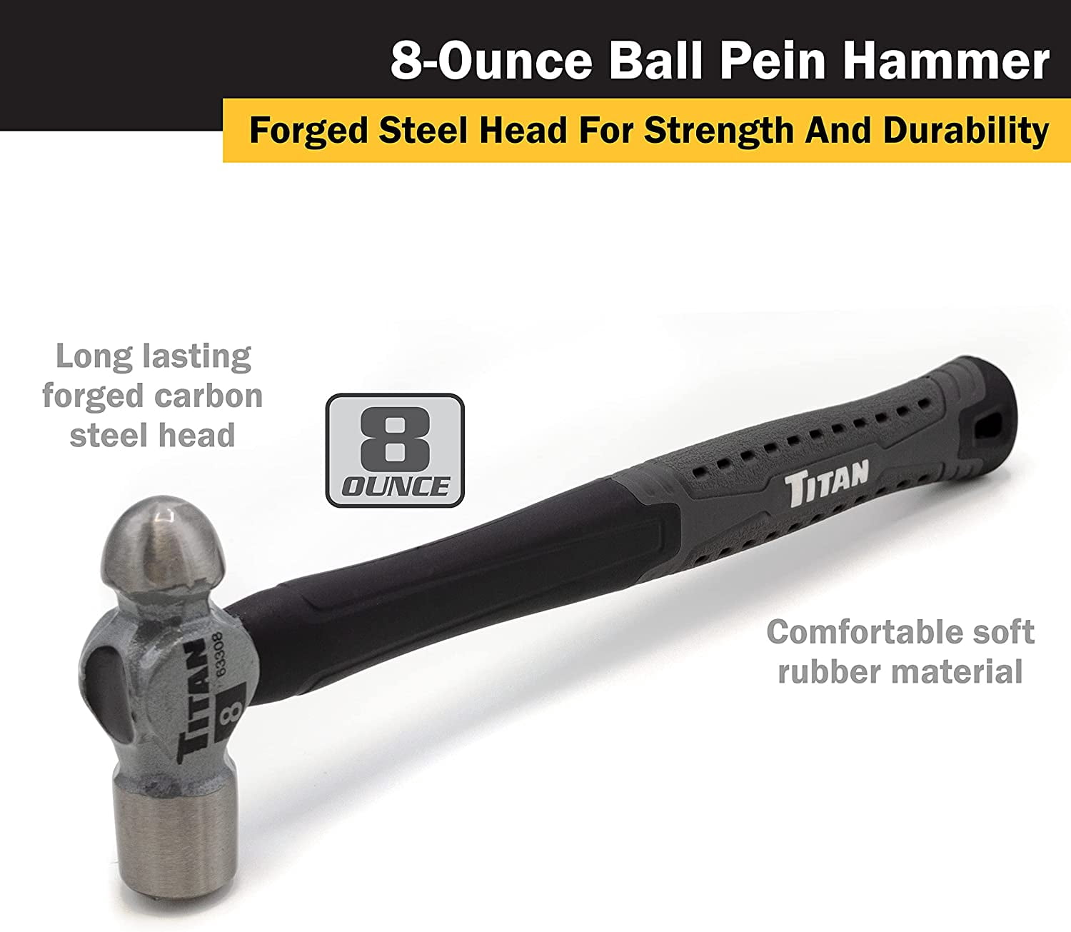 TYHREF-63302 2-Piece Ball Pein Hammer Set, Includes 8oz & 16oz Ball ...