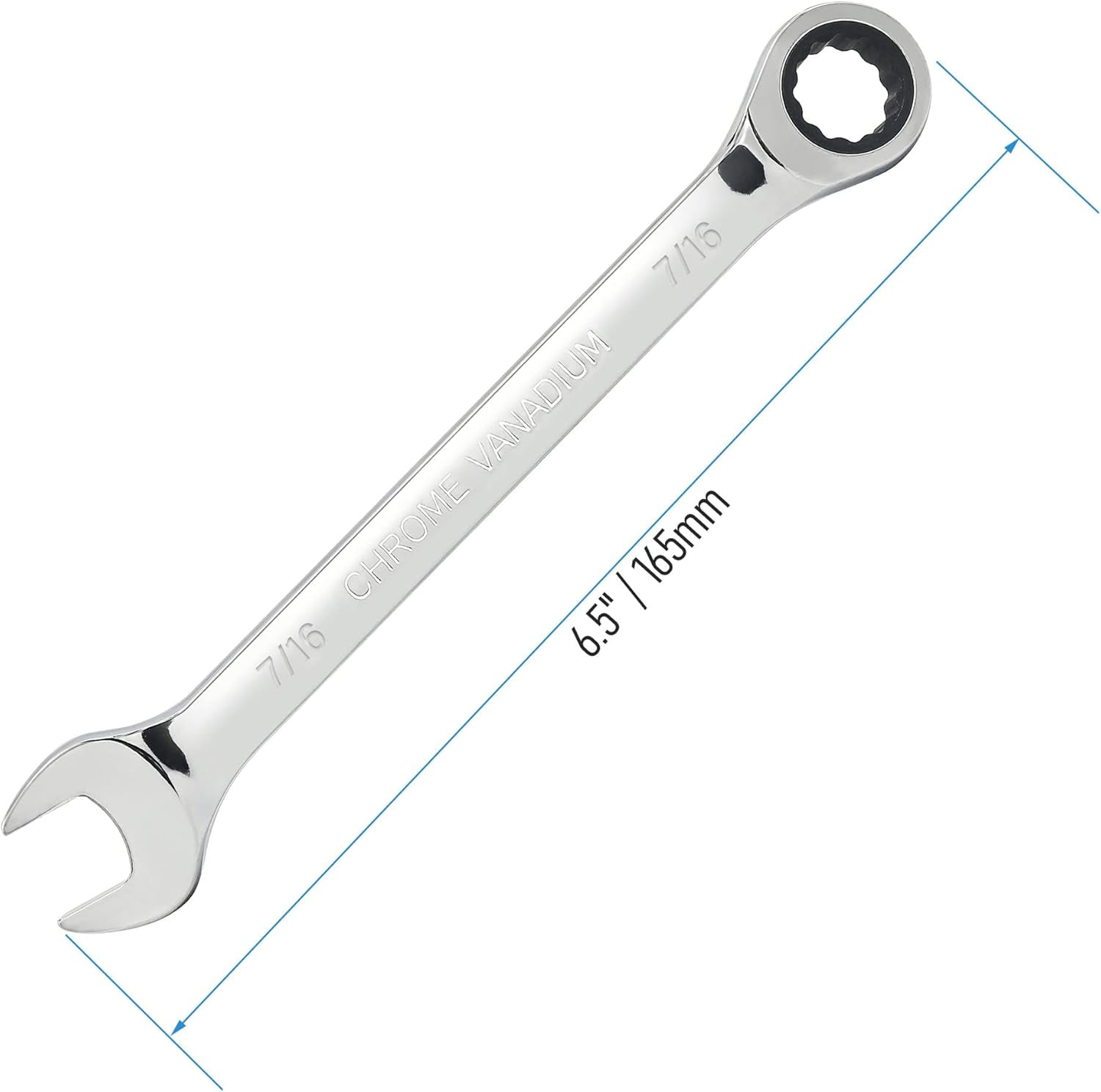 TYHREF-7/16 Inch Ratcheting Combination Wrench SAE 72 Teeth 12 Point ...