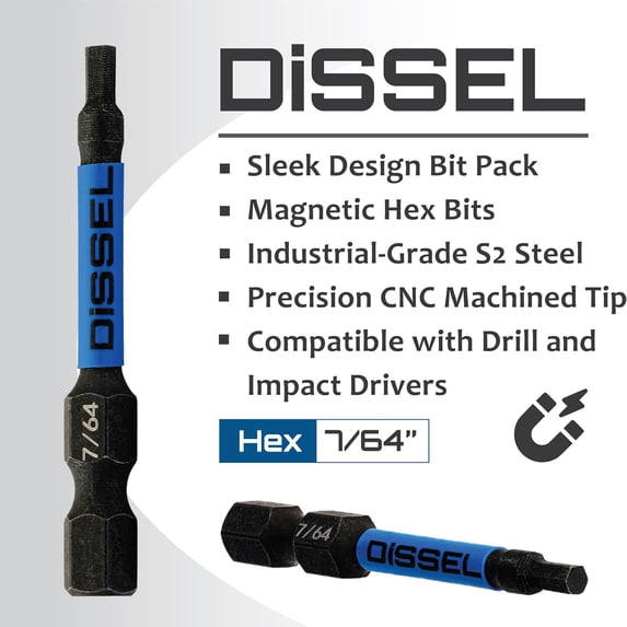 TYHREF-7/64 Hex Bit Set - SAE Magnetic 7/64 Allen Wrench, Durable S2 ...