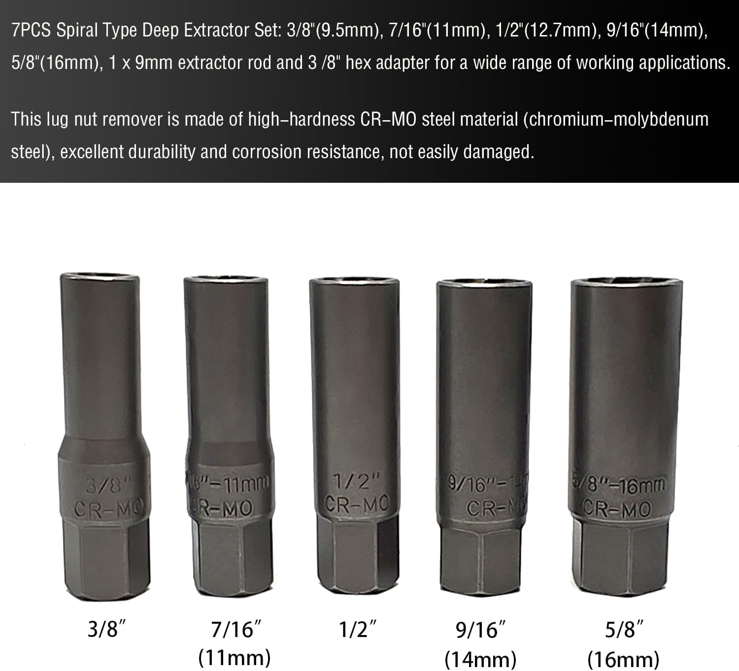 TYHREF-7PCS Spiral Type Deep Extractor Set, Stripped Bolt Remover Lug ...