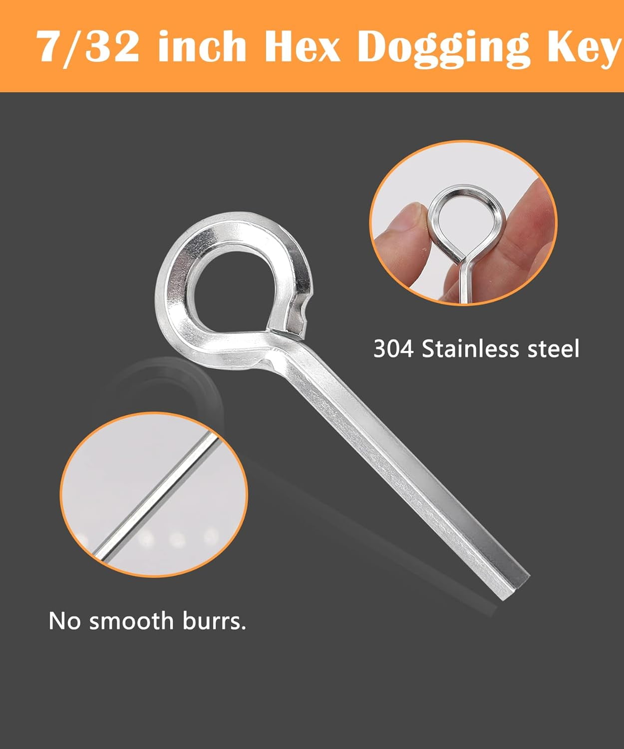 TYHREF-8pcs Silver 7/32" Standard Hex Dogging Key with Full Loop, Metal ...