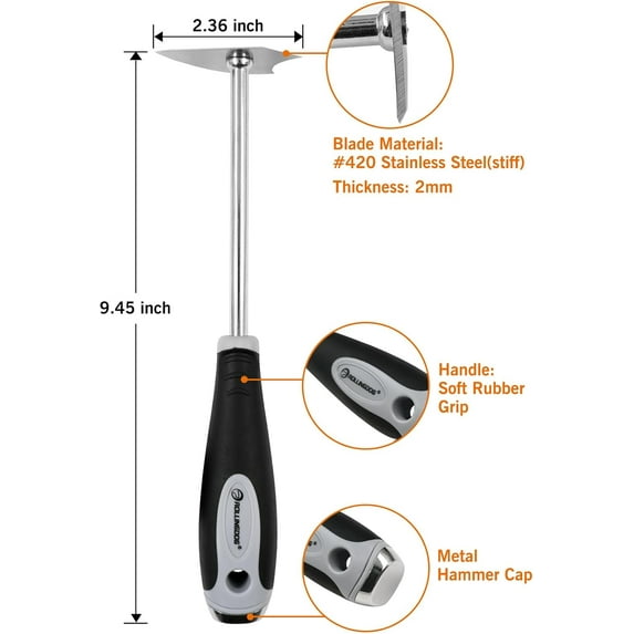 TYHREF-9.45 Inch Combination Stainless Steel Shave Hook with Rubber ...