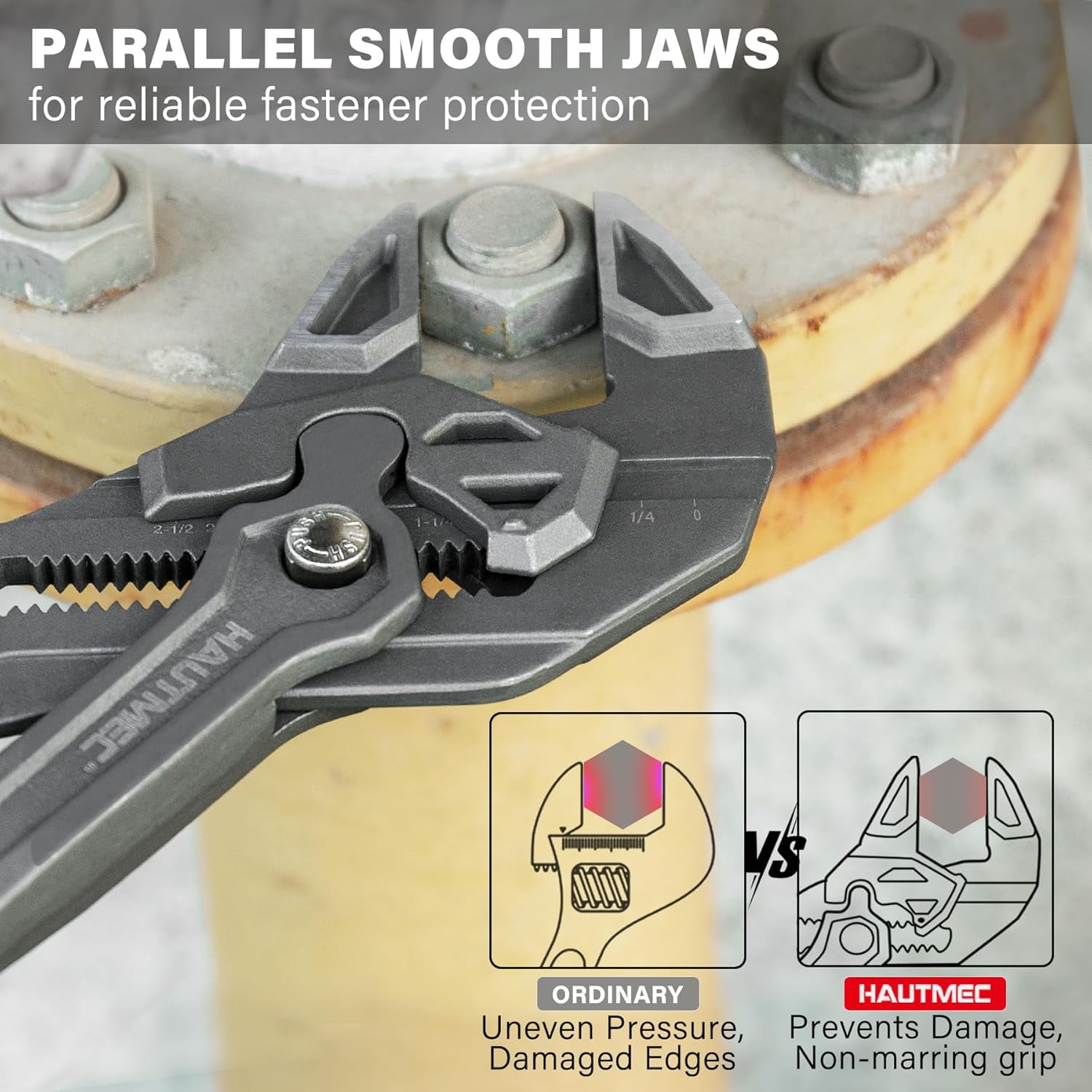 TYHREF-Adjustable Pliers Wrench, 7-Inch Smooth Jaw Parallel Pliers ...