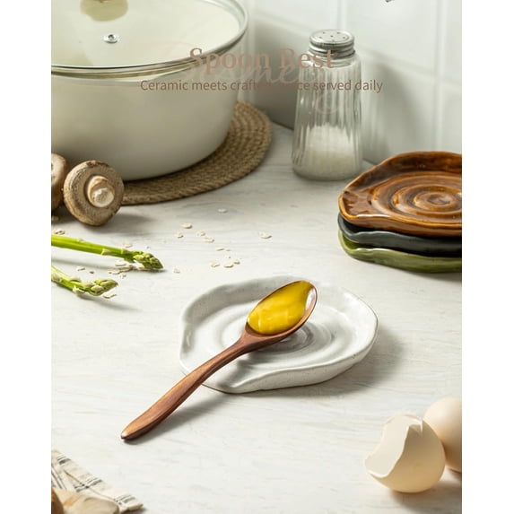 TYHREF-Ceramic Spoon Rest for Stove Top, Spoon Holder for Kitchen ...