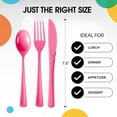 TYHREF-Cerise Plastic Silverware Heavy Duty 160 Pcs Cerise Plastic ...