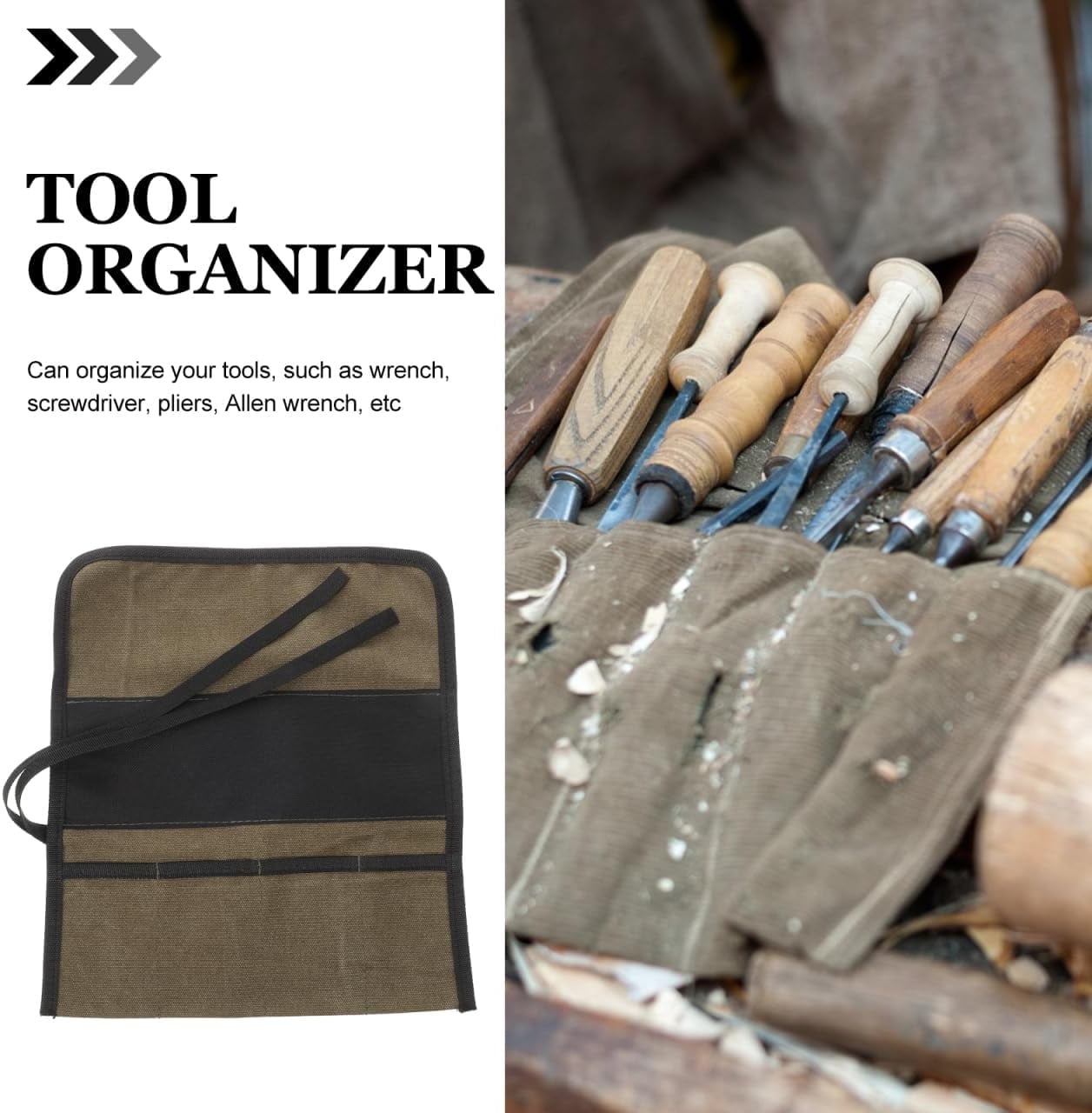TYHREF-Chisel Tool Bag Tool Roll Bag Wrench Pouch Canvas Tool Pouch ...