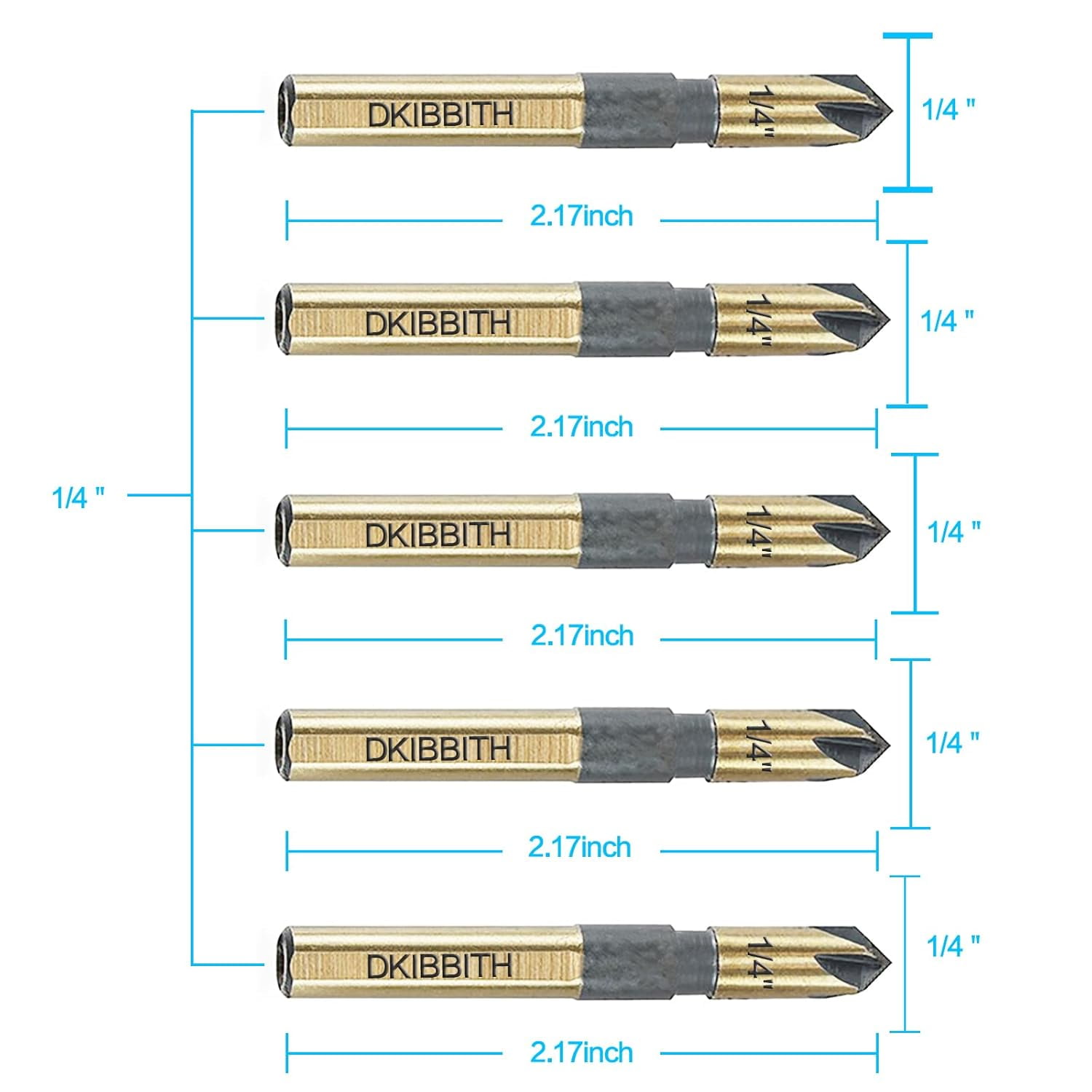 TYHREF-Countersink Drill Bit Set, 5 Pieces High Speed Steel 82 Degree 5 ...