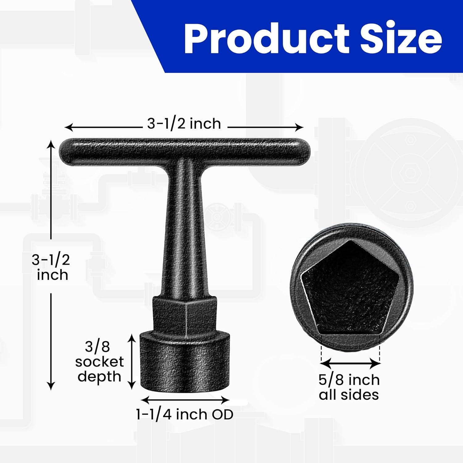 TYHREF-Curb Box Wrench for Pentagon Curb Boxes, Water Meter Wrench for ...
