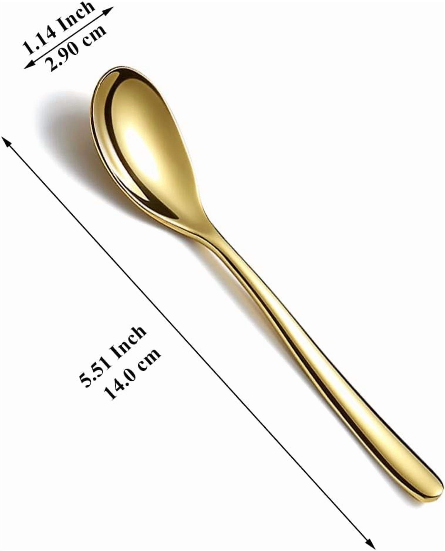 TYHREF-Gold Teaspoons Set of 12, Stainless Steel Coffee Spoon, Spresso ...