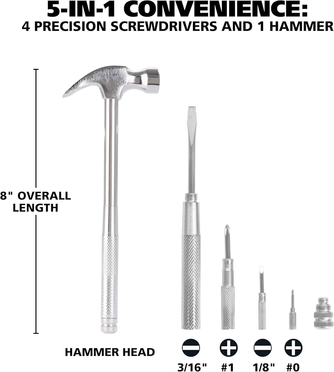 TYHREF-GreatNeck 5-in-1 Hammer, Stocking Stuffers, Built in Multitool ...