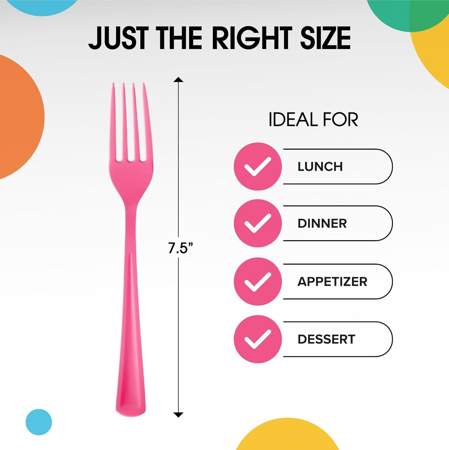 TYHREF-Hot Pink Plastic Forks 50 Pieces Hot Pink Forks Disposable ...
