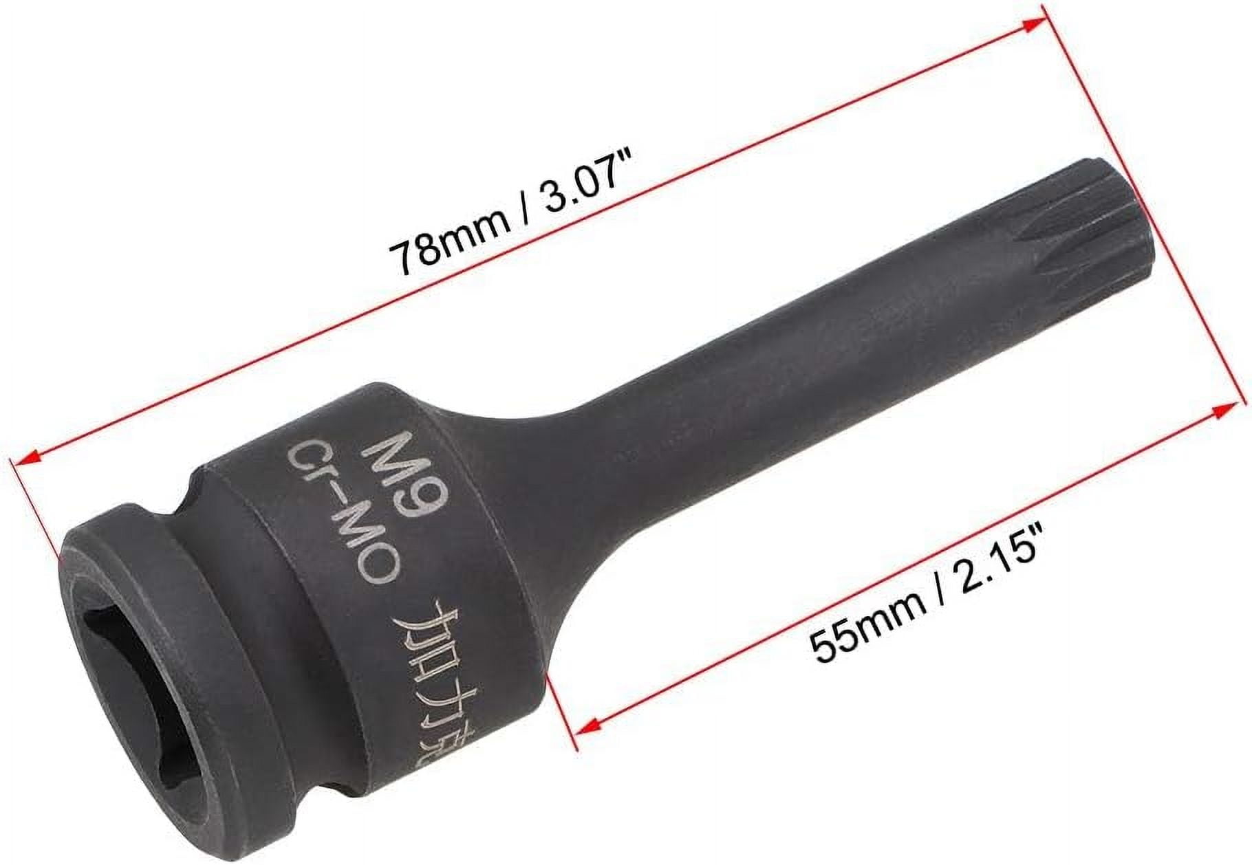 TYHREF-Impact Triple Square Spline Bit Socket, 1/2" Drive x M9 (9mm ...