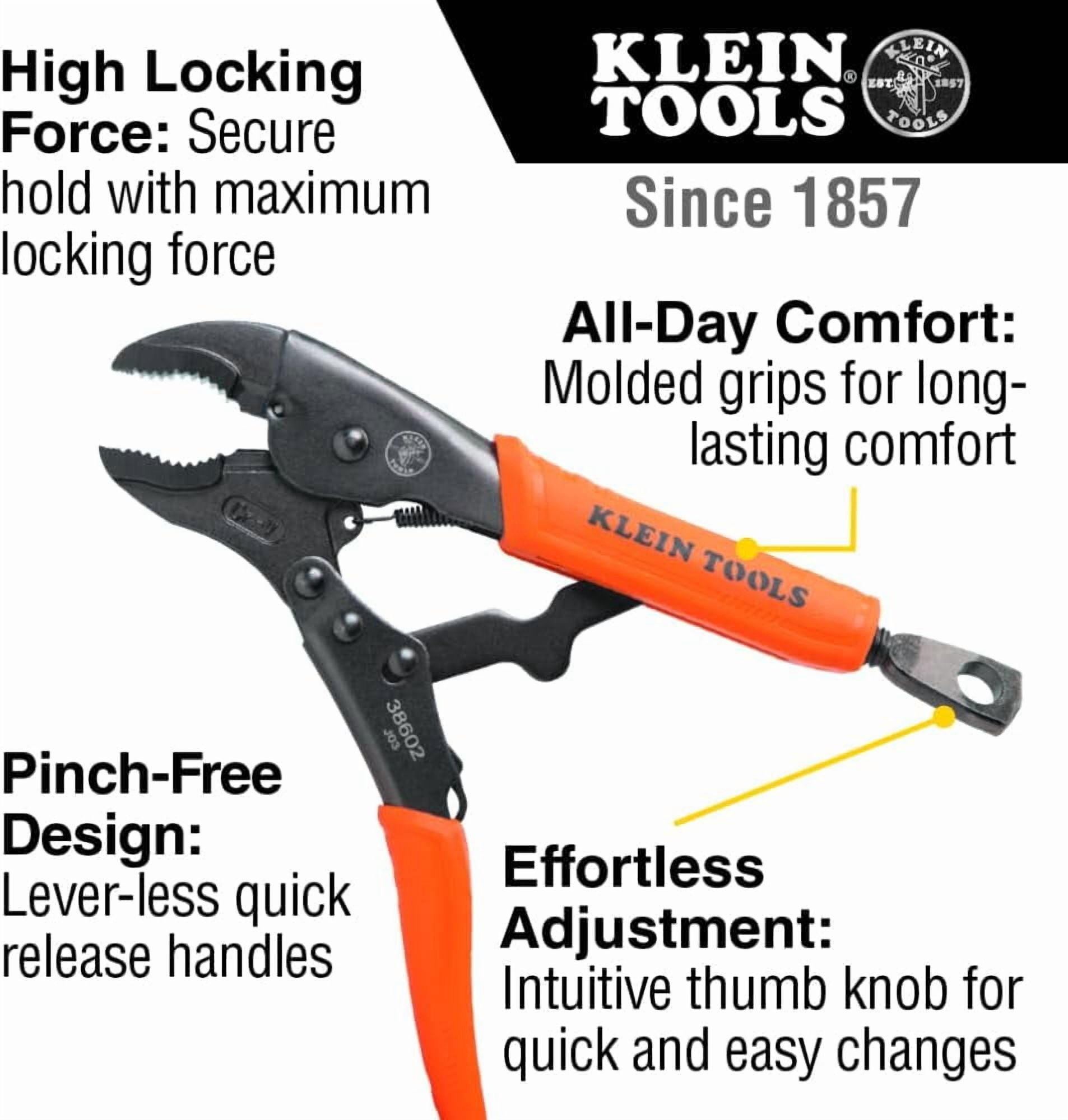 TYHREF-Klein Tools 38660 Locking Pliers Set, 7-Inch and 10-Inch Curved ...