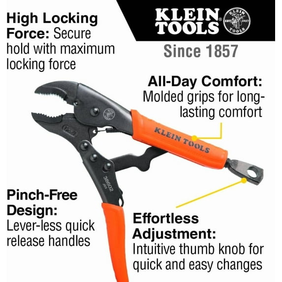TYHREF-Klein Tools 38660 Locking Pliers Set, 7-Inch and 10-Inch Curved ...
