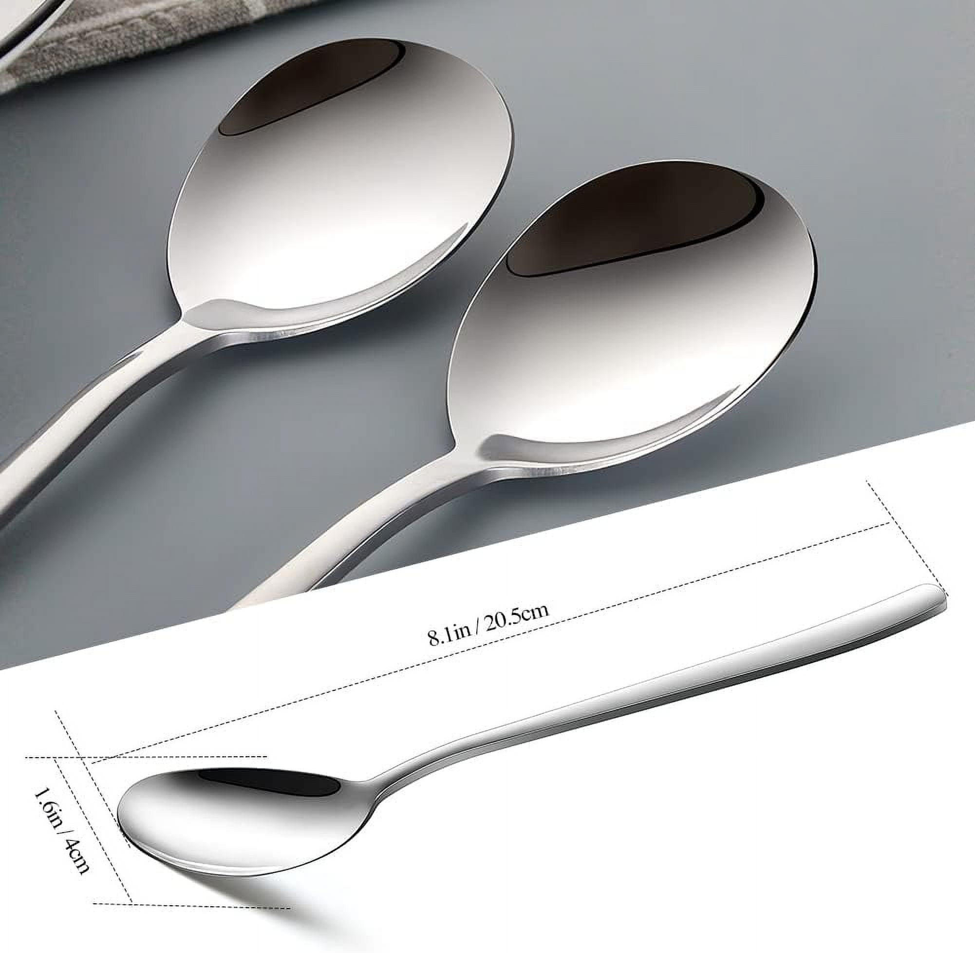 TYHREF-Korean Spoons, 12 Pieces Stainless Steel, 8 Inch Long Handles ...