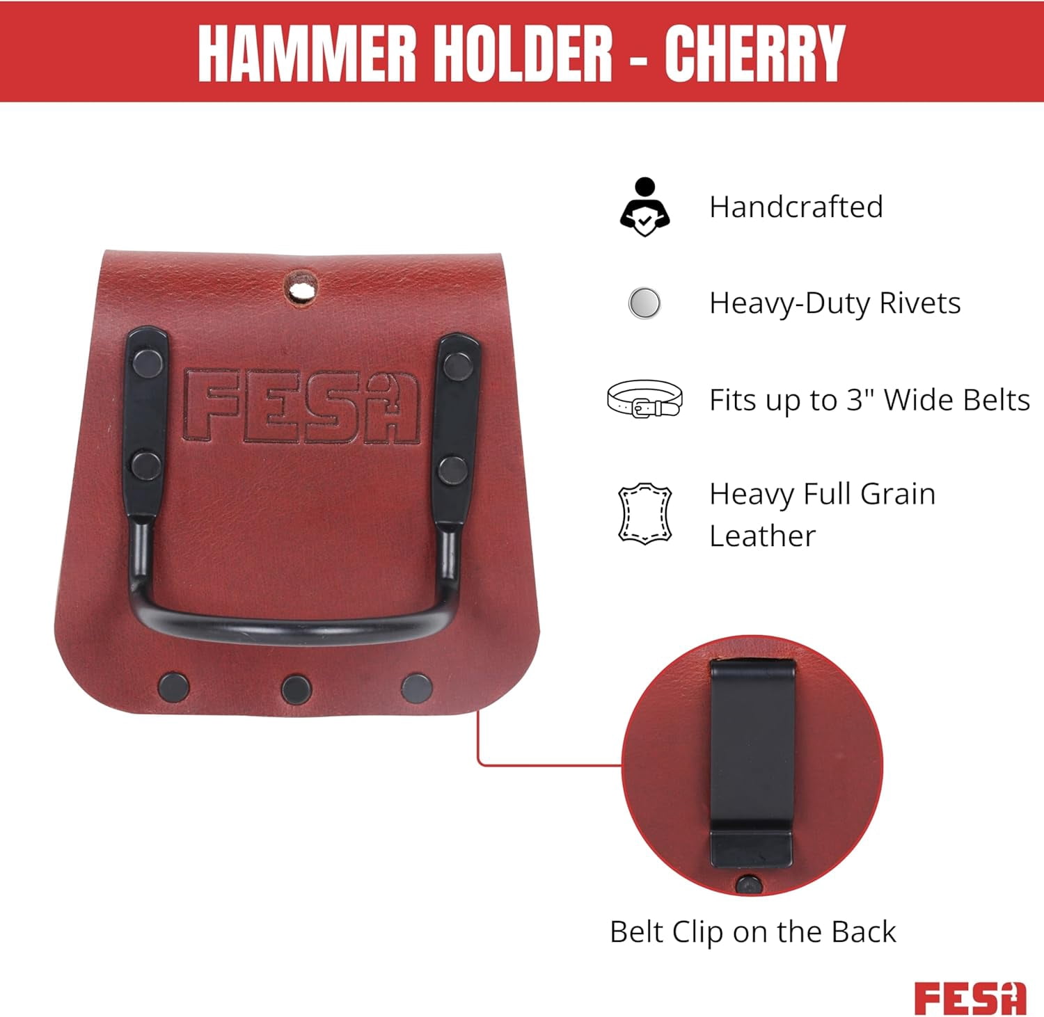 TYHREF-Leather Hammer Holder for Belt - Top Grain Leather Hammer ...