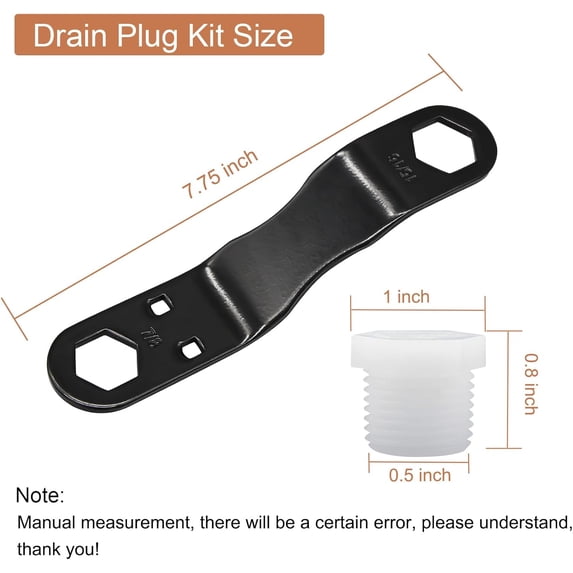 TYHREF-RV Water Heater Drain Plug Kit Include Wrench & 4 Pieces 1/2 ...