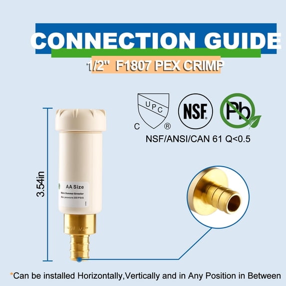 TYHREF-Resin Straight Water Hammer Arrestor, 1/2 Inch Pex Crimp ...