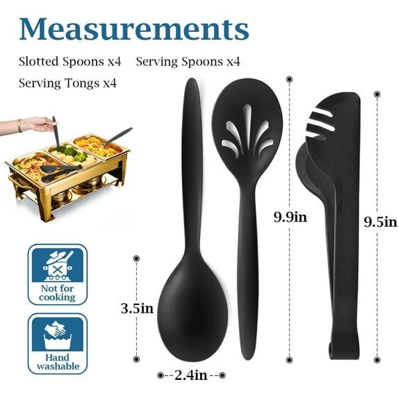 TYHREF-Reusable Plastic Serving Utensils Set of 12, Wheat straw Large ...