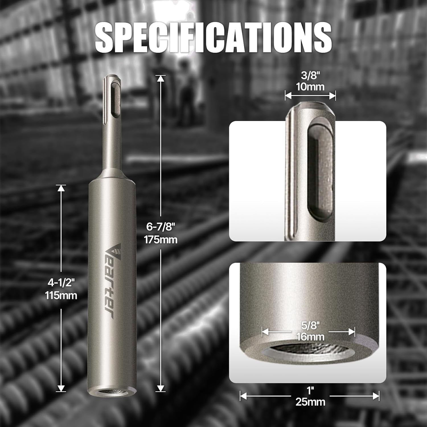 TYHREF-SDS Plus Ground Rod Driver for 5/8'' Grounding Rod, 40CrMo Steel ...