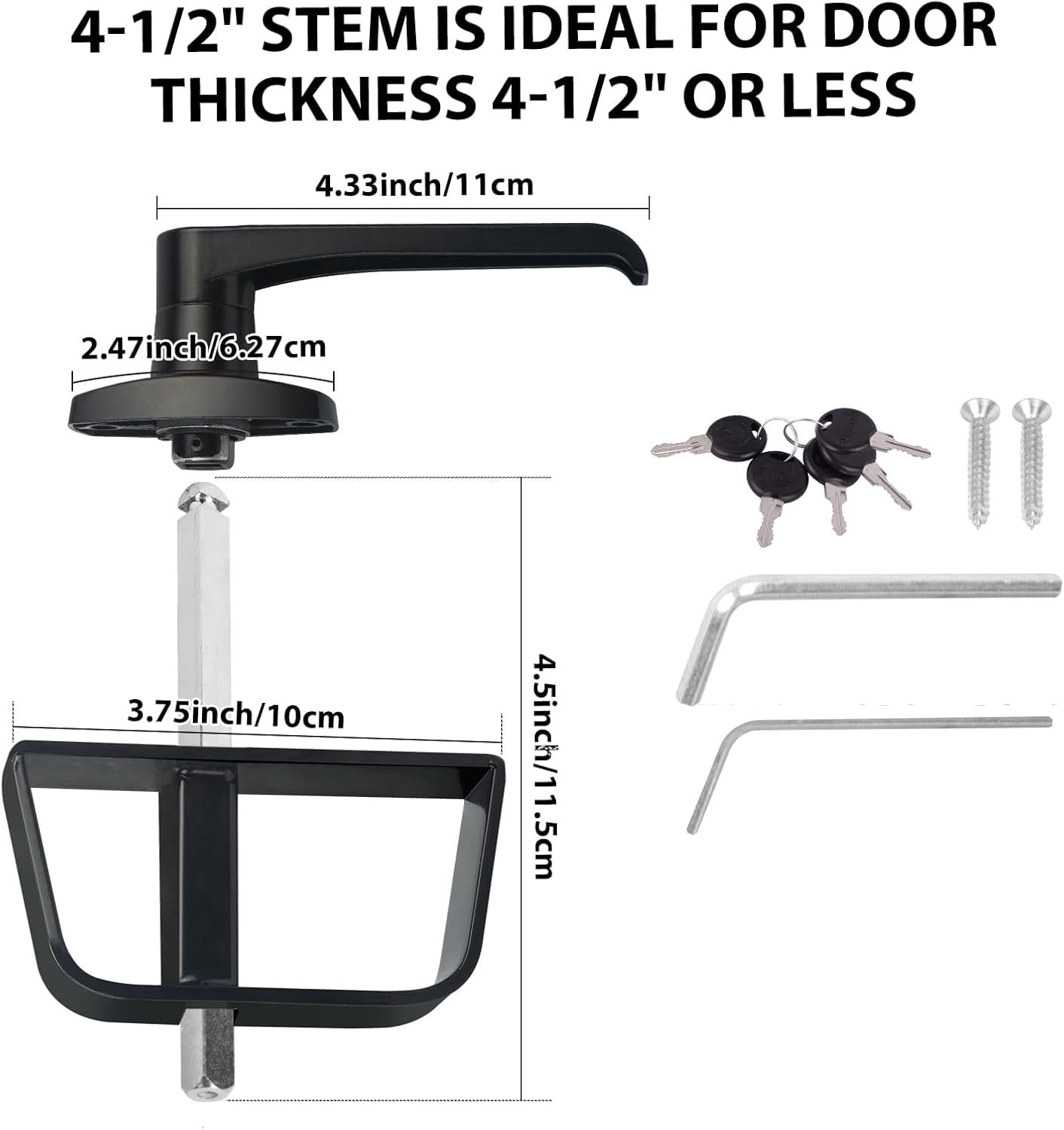 TYHREF-Shed Door L-Handle Lock Kit, Shed Door Latch with 4-1/2" Stem ...
