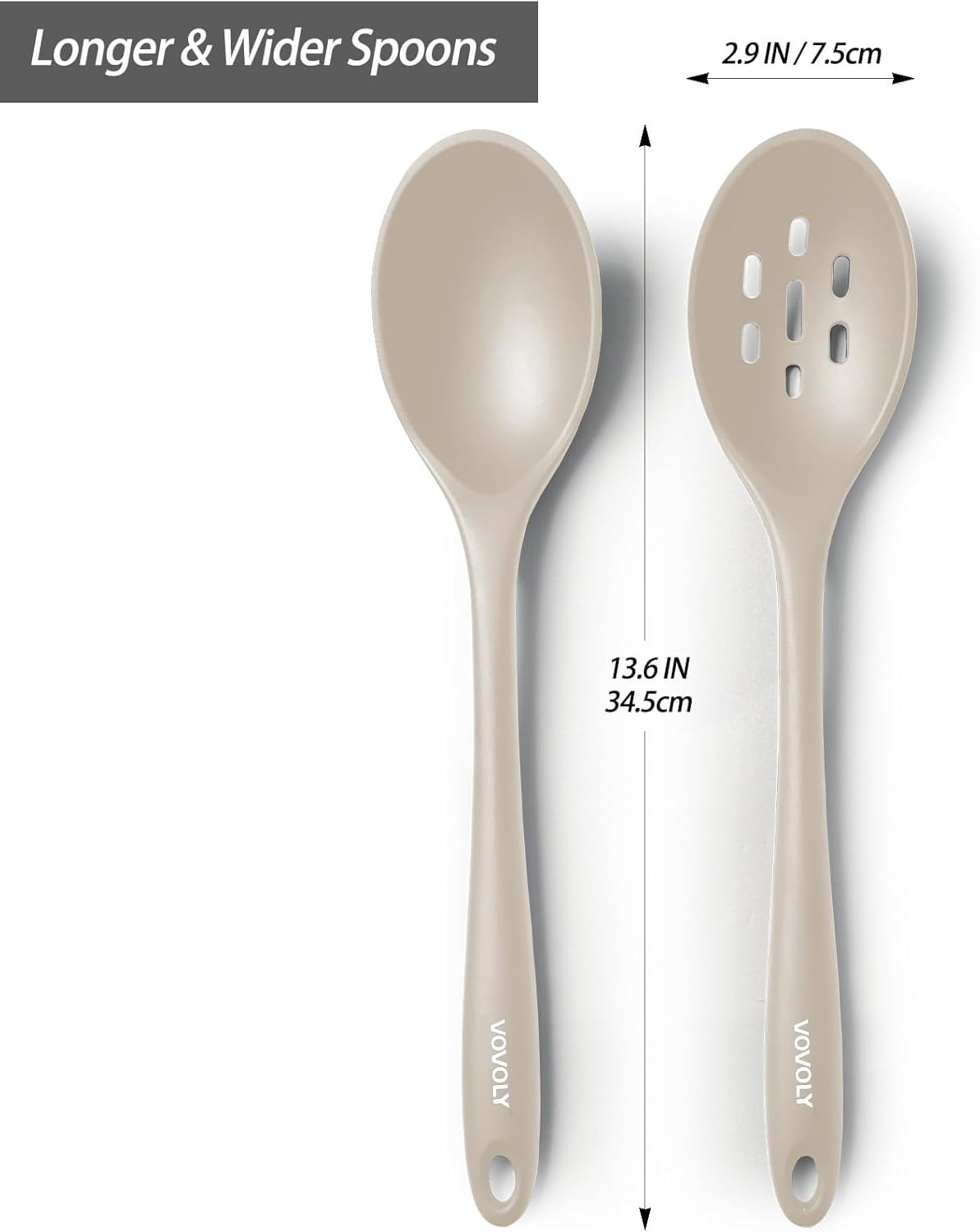 TYHREF-Silicone Slotted Spoons for Cooking - Extra Large Kitchen Spoons ...
