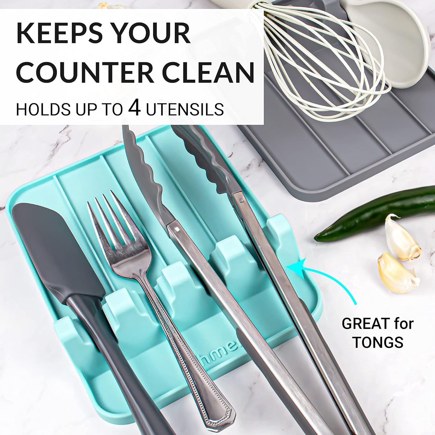 TYHREF-Silicone Spoon Rest for Multiple Utensils, Heat Resistant ...