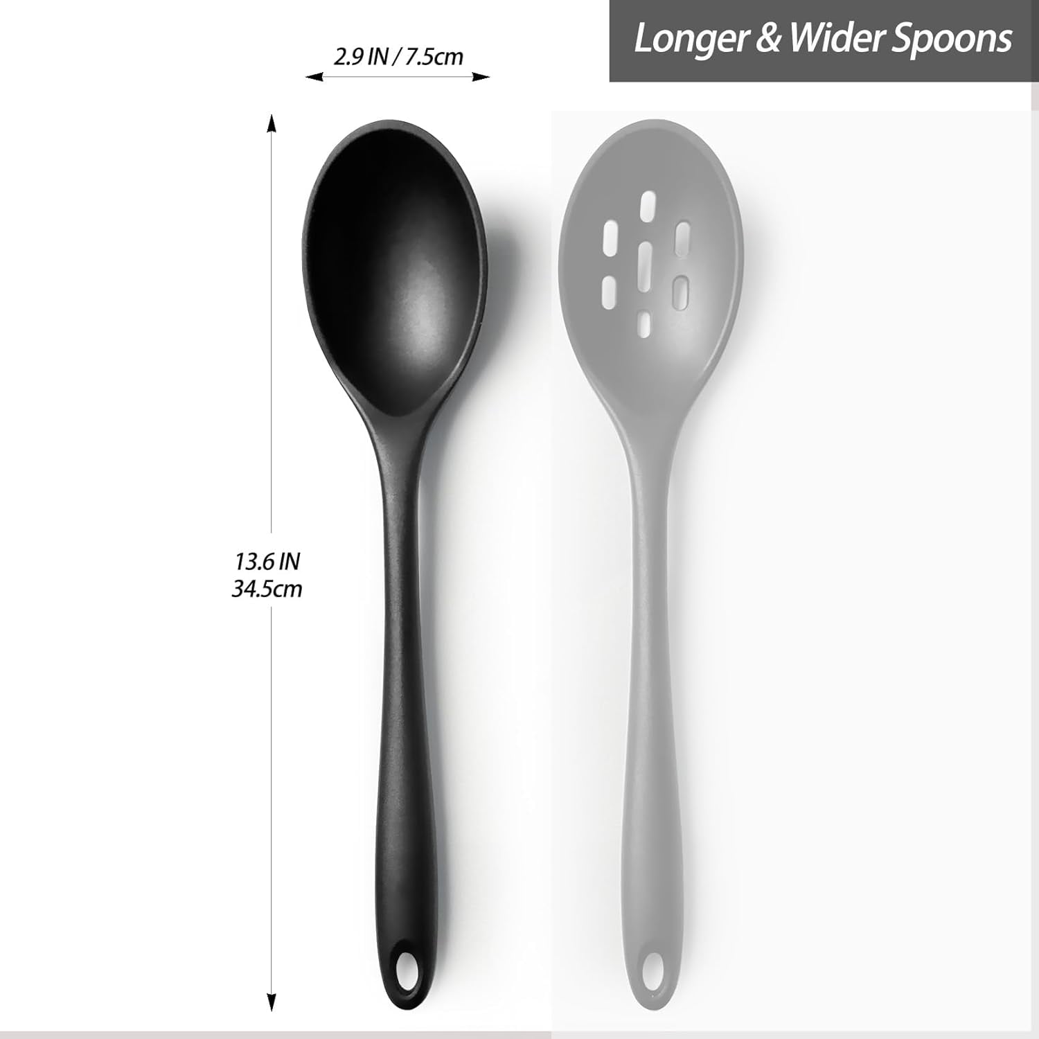 TYHREF-Silicone Spoons for Cooking - Extra Large Kitchen Spoons for ...
