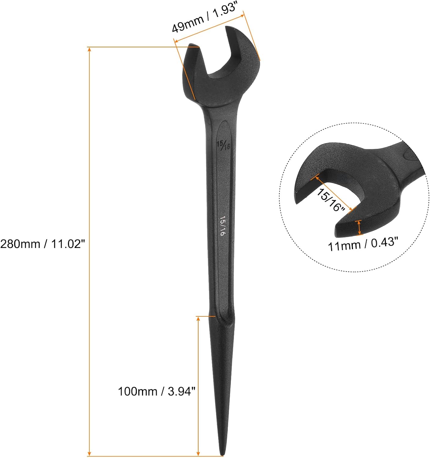 TYHREF-Single Open End Spanner Wrench 15/16-inch 15 Degree Angle Single ...