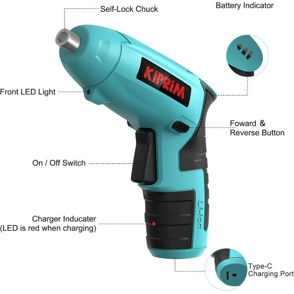 TYHREF-Small 4V Electric Screwdriver, ES3 Cordless Screwdriver Tool ...