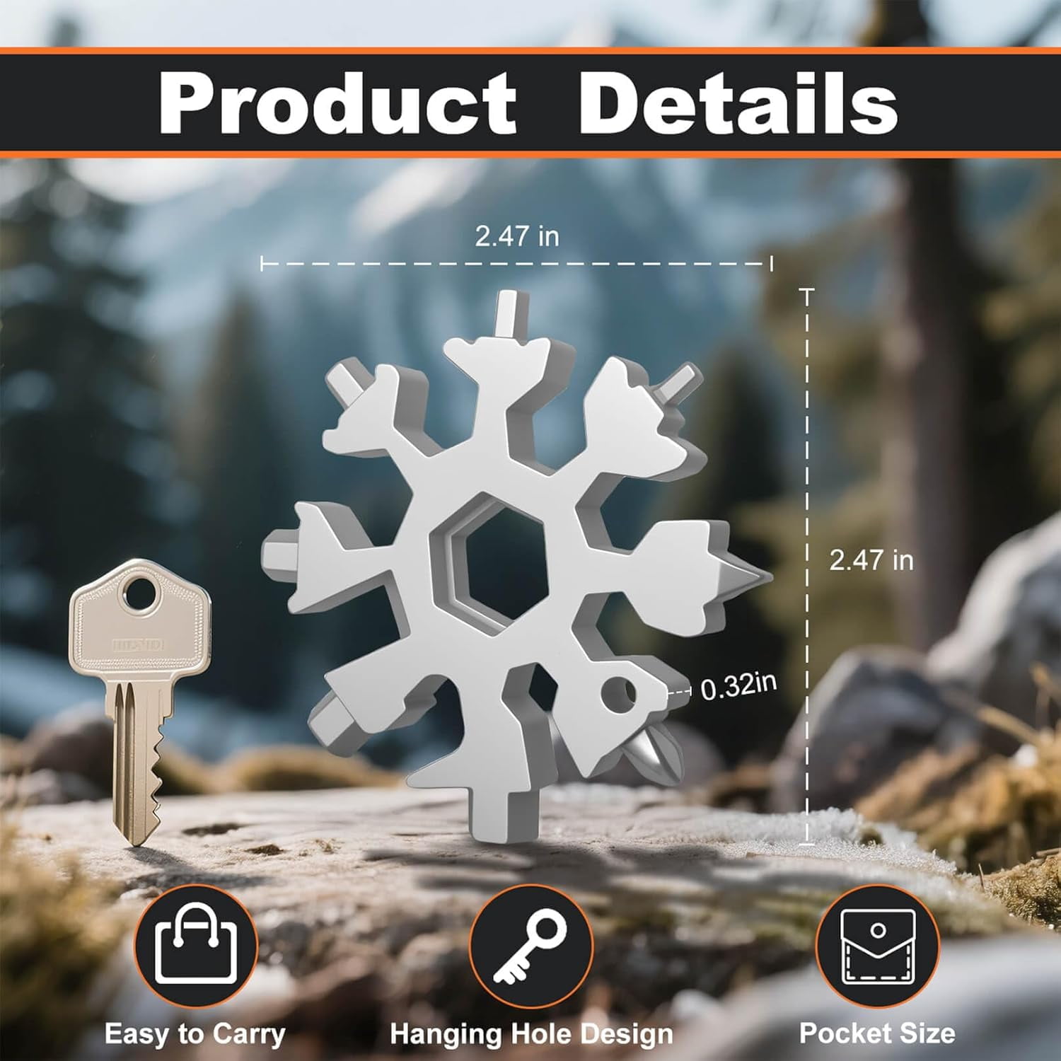TYHREF-Snowflake Multi Tool – Stainless Steel EDC Gadget with Bottle ...