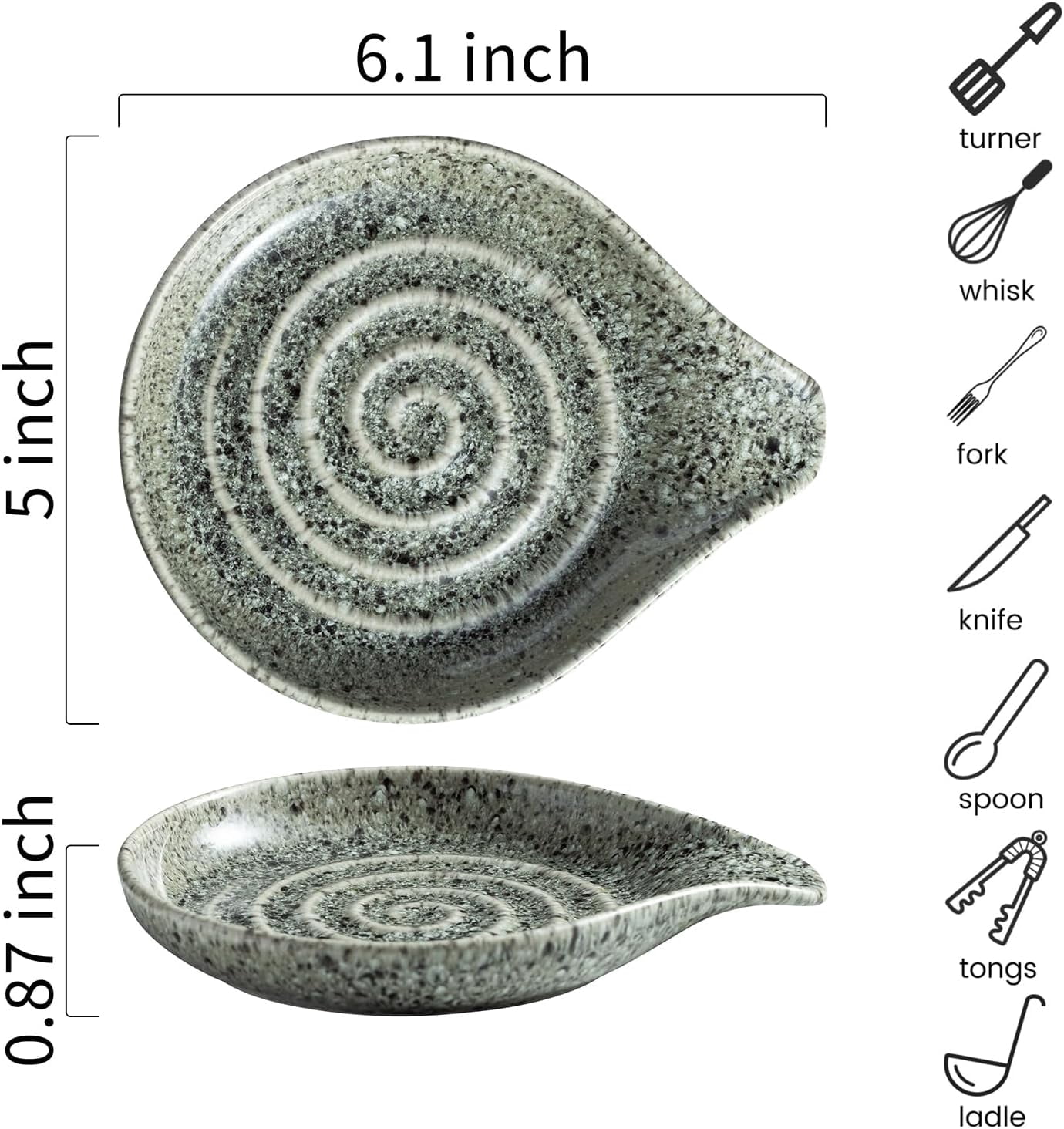 TYHREF-Spoon Rest for Stove Top, 5 inch Ceramic Spoon Holder for ...