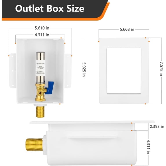 TYHREF-Sweat Ice Maker Outlet Box,Inlet 1/2 Inch MIP x Outlet 1/4 Inch ...