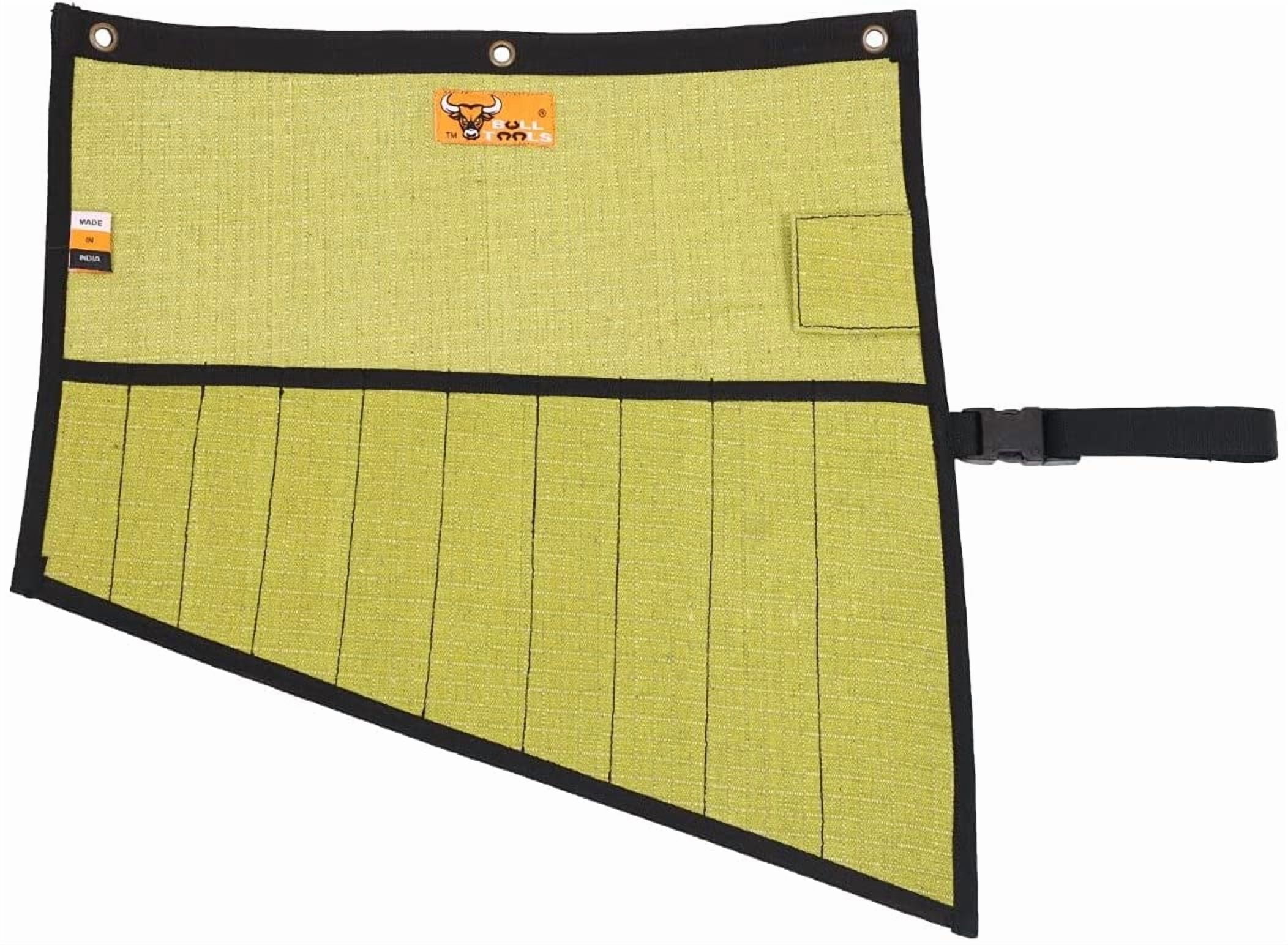 TYHREF-Tool Roll Organizer with 10 Pockets for Wrenches, Metric & SAE H ...